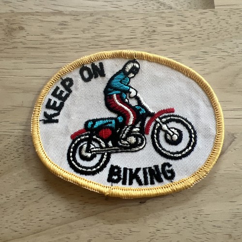RARE 70S KEEP ON BIKING MOTOCROSS MOTORCYCLE BIKER RIDER PATCH | eBay
