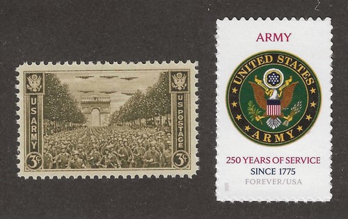 U.S. ARMY - WWII SOLDIERS + 250th ANNIVERSARY - SET OF 2 U.S. POSTAGE ...