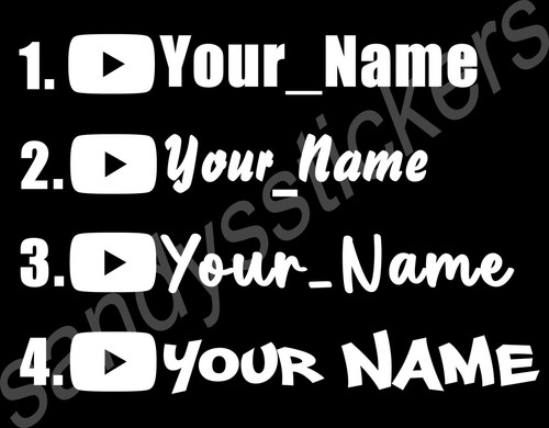 2x Personalized YouTube Stickers Vinyl Decals - Car Window IG Username ...