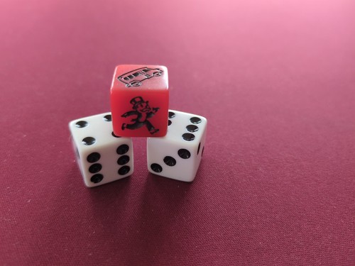 Monopoly Dice SET of 3 Replacement Parts Hasbro Speed Die Red White | eBay