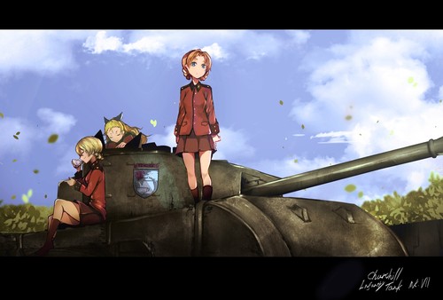 Anime girls und panzer orange pekoe darjeeling am Playmat Game Mat Desk ...
