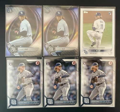 Shane Baz Rookie Card Lot 2022 2 Bowman Platinum, 3 Bowman, 1 Topps ...