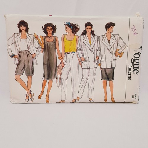 Vogue Pattern Jacket Pants Top Shorts Dress Size 12 Un-Cut 8922 Vintage ...