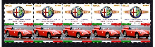 Alfa Romeo Centenary Strip Of 10 Stamps 1955 750 | eBay