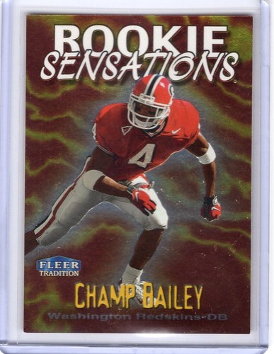 CHAMP BAILEY 1999 Fleer Tradition ROOKIE SENSATIONS - ROOKIE CARD #1 ...