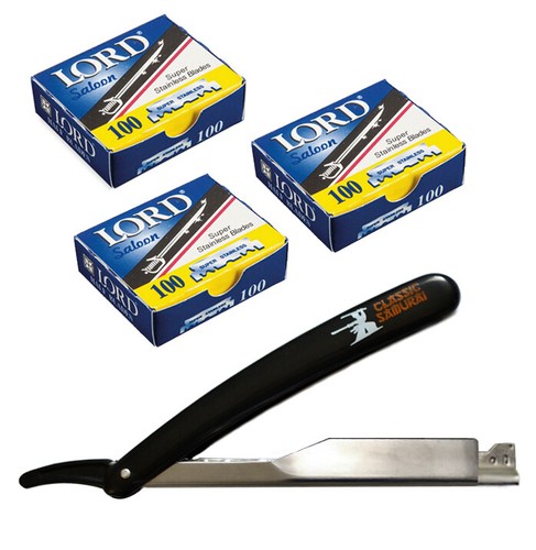 300 Lord Single Edge Razor Blades & Classic Samurai Barber Edge ...