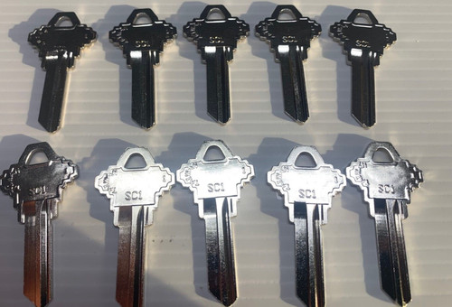 10 PACK OF BLANK SILVER HOUSE KEY BLANKS-Uncut NEW SCHLAGE SC-1 | eBay