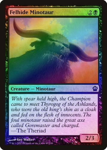 Felhide Minotaur FOIL Theros NM Black Common MAGIC THE GATHERING CARD ...