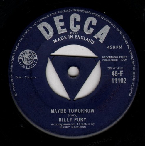 Billy Fury - Maybe Tomorrow, 7", (Vinyl) | eBay UK