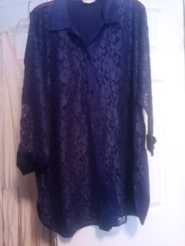 Victoria's Secret Gold Label vintage purple lace front trim night shirt ...