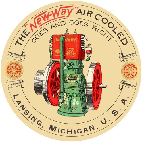 New Way Gas Engine of Lansing, MI NEW Sign: 40" Dia. Round USA STEEL ...