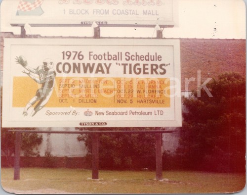 Vtg 1976 Football Schedule Conway Tigers High School Billboard Sign SC ...
