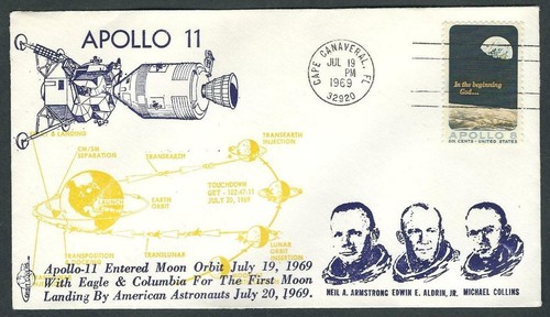 1969 Apollo 11 Cover - Entered Moon Orbit - July 19 - XI | eBay