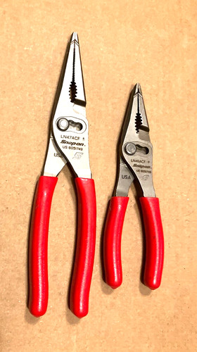 NEW Snap-on™ LN46ACF LN47ACF Red Talon Grip Long Nose Slip Joint Pliers ...