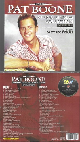 PAT BOONE-STEREO SINGLES COLLECTION VOL. 1-2 CDS-60 CUTS-34 STEREO ...