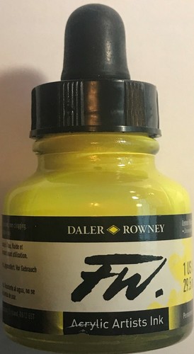 Daler Rowney FW Artists Acrylic Ink 29.5 ml- Lemon Yellow Made in ...