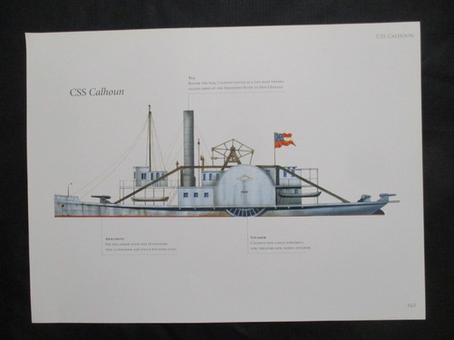 Civil War Confederate Warship Print - CSS Calhoun - I COMBINE SHIPPING ...