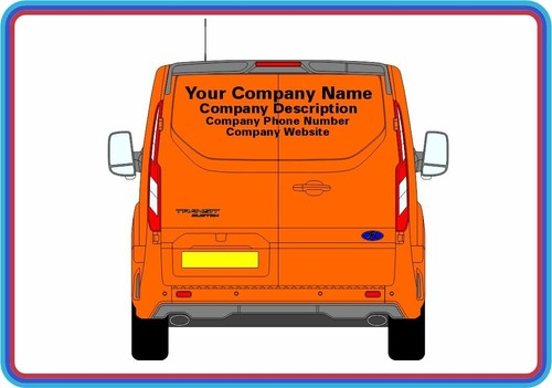 Van Rear Window Sign Writing decal kit vehicle advertisement business ...