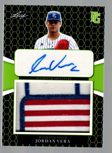 2021 Leaf Perfect Game All-American Patch Autographs #PAJV1 Jordan Vera ...