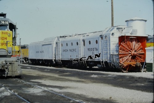 Original Slide 1978 Union Pacific Rotary 900076 waiting for snow Hinkle ...