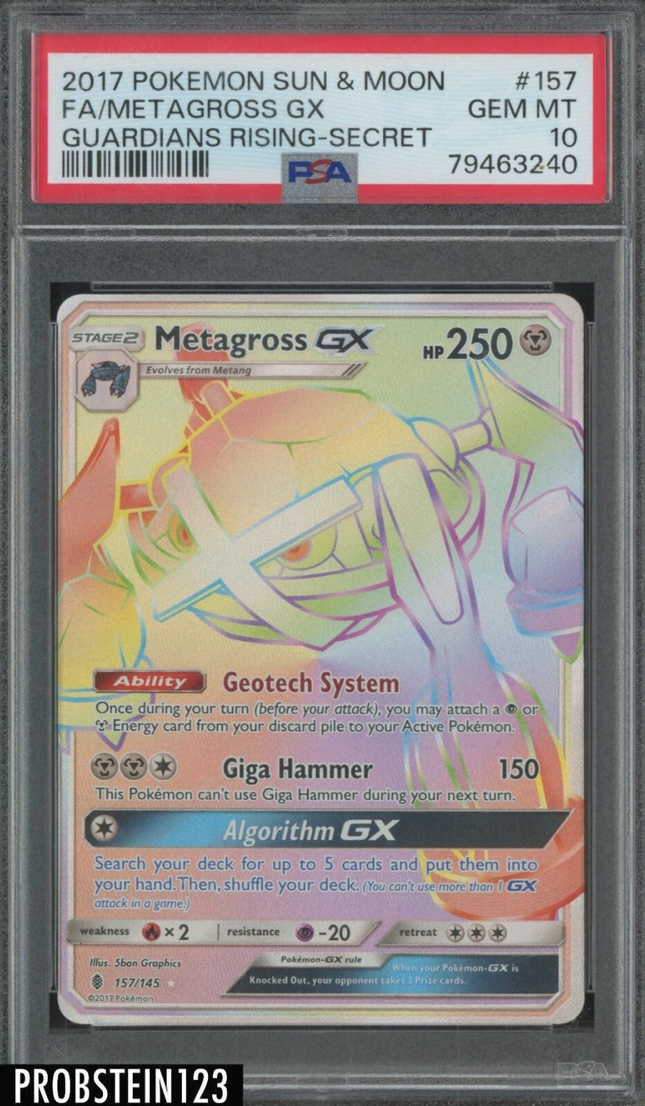 Metagross GX 2017 Sun & Moon: Guardians Rising #157/145 Holo (Secret ...