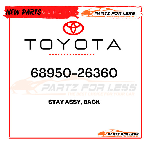 68950-26360 TOYOTA GENUINE STAY ASSY, BACK 6895026360 NEW OEM | eBay