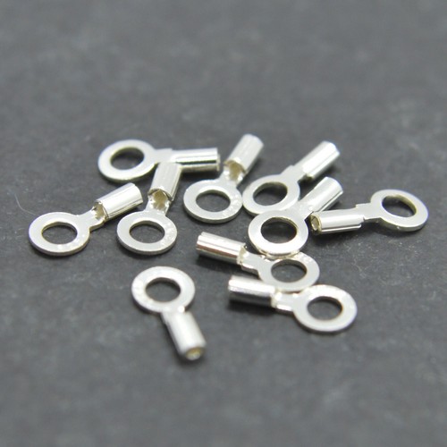 925 Sterling Silver Mini CRIMP END CAP w/ ring 0.48mm (wholesale ...