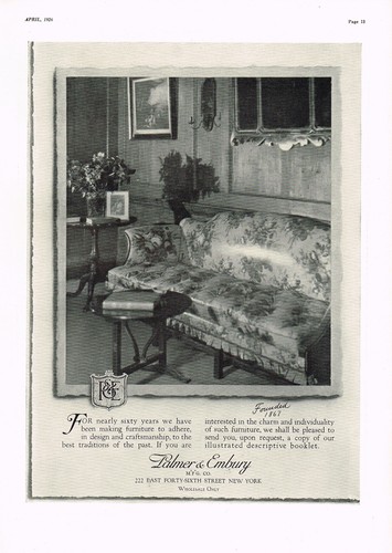 1920s BIG Vintage Palmer Embury Furniture New York Interior Photo Print ...