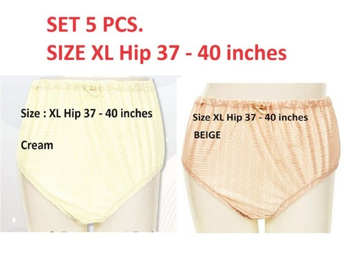 5 Vintage Panties Nylon Silky BIKINI Gusset Sheer Satin Cream and Beige ...