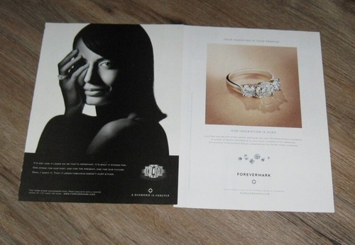 ForeverMark Diamond AD Jewelry original TWO magazine pages PHOTO ...