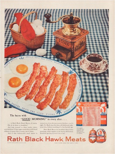 Print Ad Rath Black Hawk Bacon 1956 Iowa Full Page Large Magazine 10.5 ...