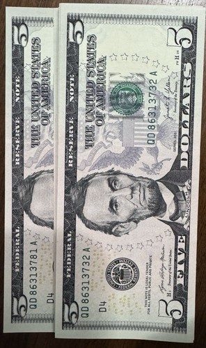 2021 Series $5 Uncirculated Bills 50 Sequential Serial Numbers | eBay