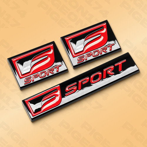 3D Black Red F-sport Emblem Fender Trunk Badge For IS RCF ISF RX CH CT ...