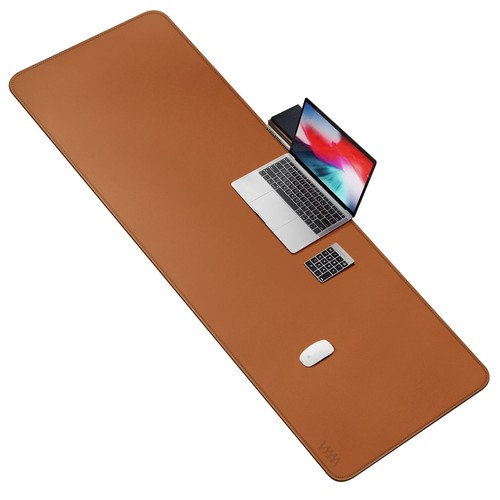 Light Brown 63 x 24 PU Leather Desk Mat, Large Desk Blotter, Mouse Pad ...