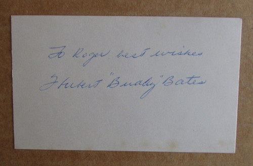 BUDDY BATES SIGNED AUTOGRAPH 3X5 INDEX CARD MLB 1939 PHILADELPHIA ...