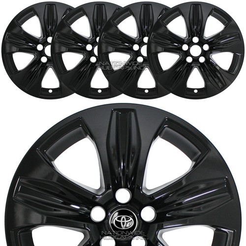 4 fits Toyota Highlander XLE 2020-2025 Black 18" Wheel Skins Hub Caps ...