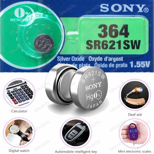Genuine Sony SR621SW 1.55V 364 AG4 Silver Oxide Watch Battery 1.5V ...