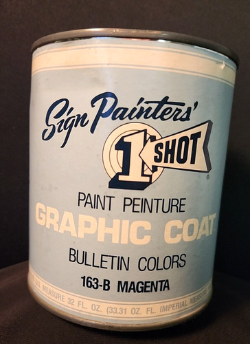 1 Shot Paint Graphic Coat Bulletin Colors 163-B MAGENTA 1 Quart One ...