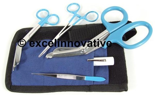 Kit of 5 EMS EMT Surgical Instruments scissors forceps penlight with ...