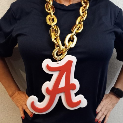 Alabama Crimson Tide BIG Fan Chain - Big Logo, Gold Chain | eBay
