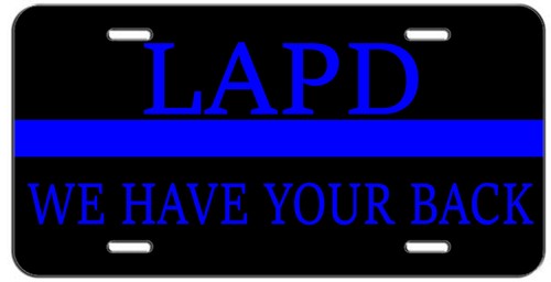 CUSTOM PERSONALIZED LICENSE PLATE BLUE LINE SUPPORT YOUR POLICE AUTO ...