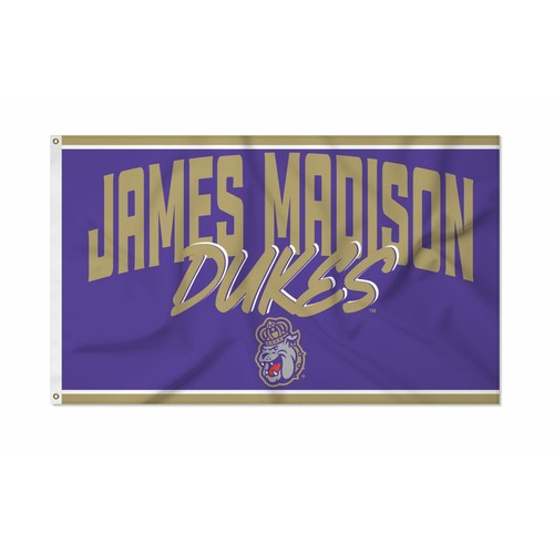 James Madison Dukes Team Logo Script Purple Background Flag 3x5 FT ...