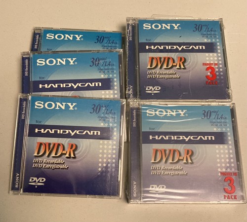 Lot of 9 SONY, Handycam Video Camera DVD-R, 1.4 GB 30 Minute, Single ...