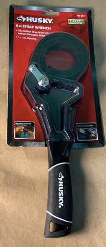 Husky Strap Wrench 8 In. Non-slip Rubber Grip Hand Tool for PVC Pipe ...