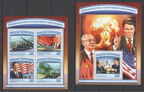 Ronald Reagan - American President /Gorbachev/ Nuclear Forces / Flags ...