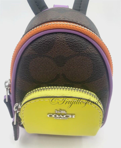 Coach C7803 Mini Court Backpack Bag Charm In Signature Canvas Leather ...