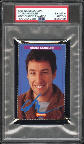 Adam Sandler Signed 1999 Nickelodeon Kids Choice Awards Rookie Card PSA ...