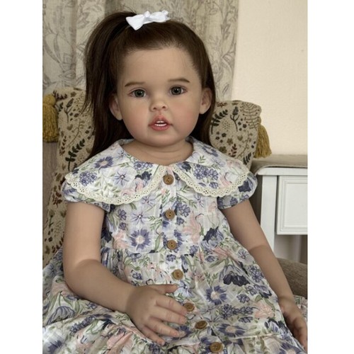 30" Huge Big Reborn Baby Doll Hand-Rooted Hair Artist Finished Toddler ...