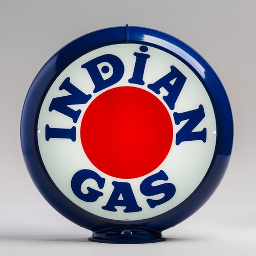 Indian Gas Bullseye Gas Pump Globe 13.5" w Dark Blue Plastic Body (G217 ...