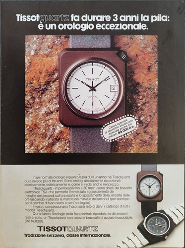 Tissot Advertisement 1 Page Original 1978 Quartz Electronic Watch TSA ...